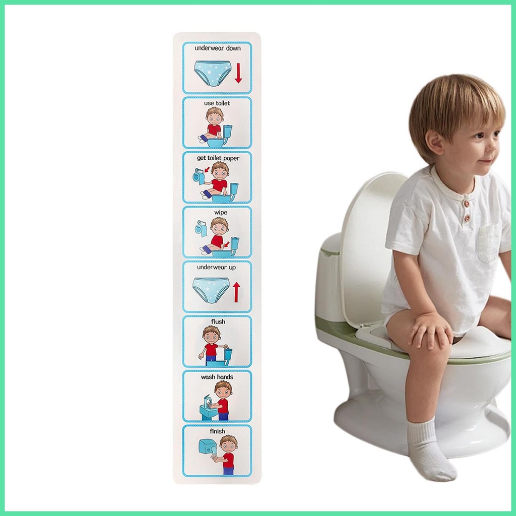 Potty Training Visual Kids Toilet Routine Chart Sticker Teach Kids to ...