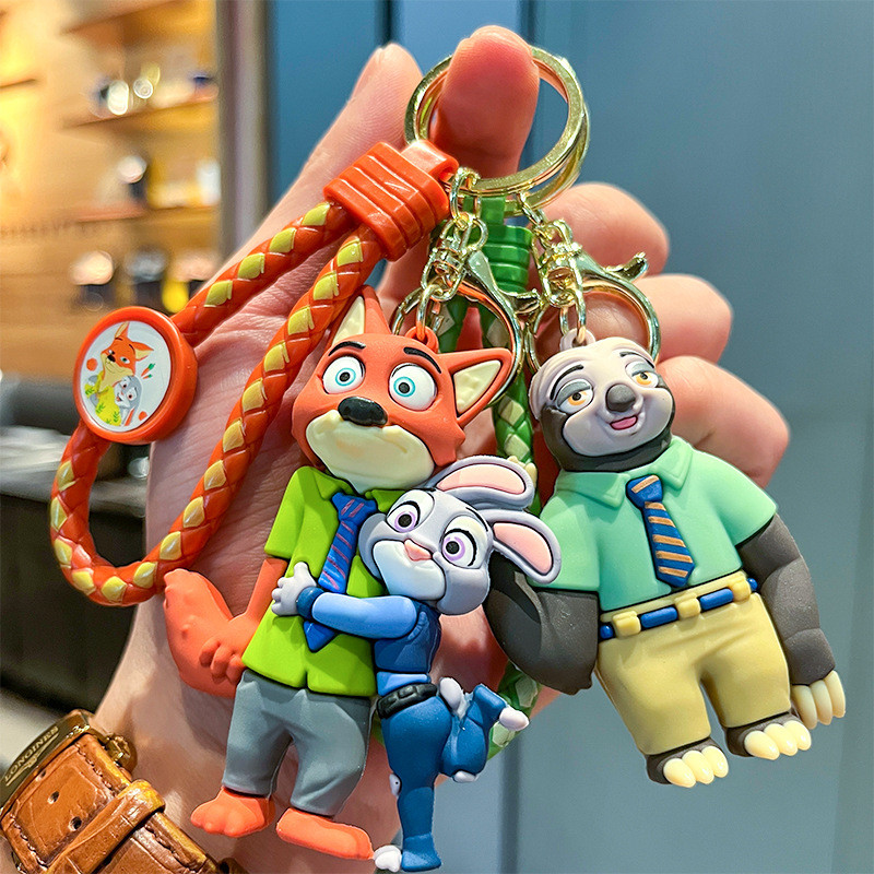 Kawaii Disney Zootopia Nick Wilde Judy Hopps Key Chain Pendant Cute ...