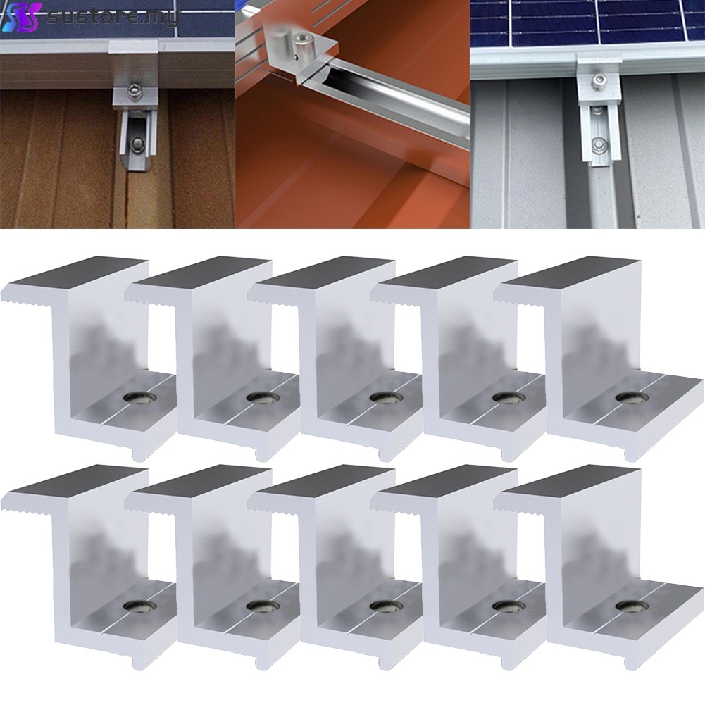 [Super] 10Pcs Photovoltaic Solar Panel Mount Accessories PV End Clamp ...