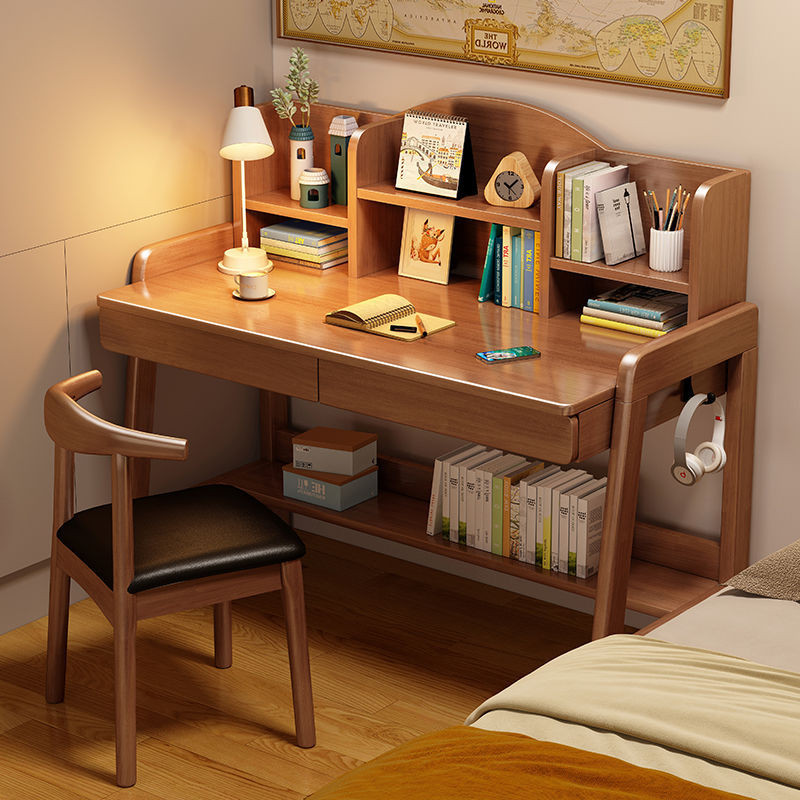Solid wood children's study table, bedroom, liftable student writing ...