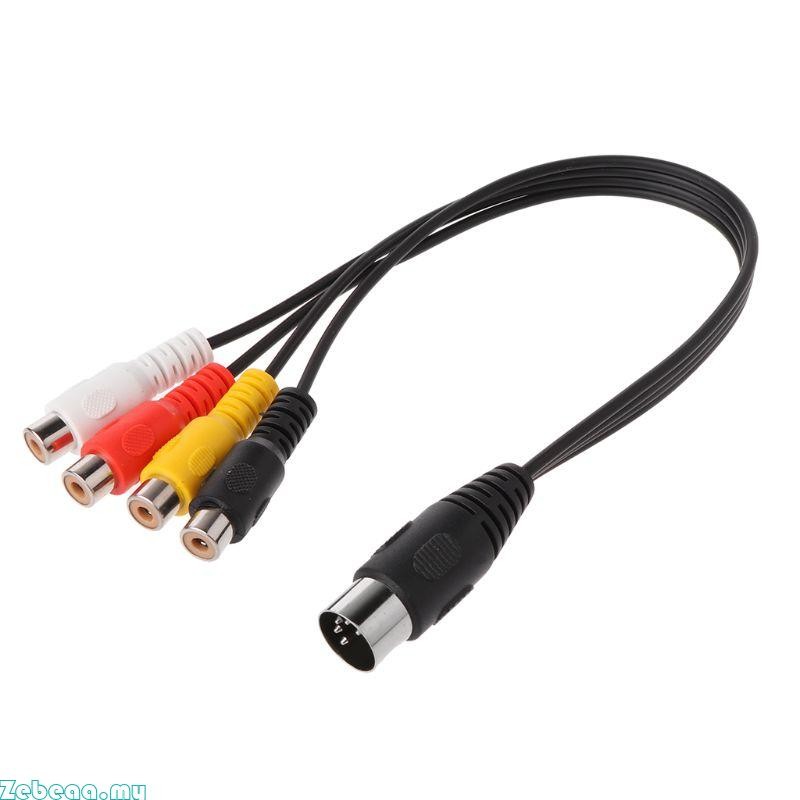 30CM 5 Pin Male Din Plug to 4 RCA Phono Female Plugs Cable Wire Cord ...