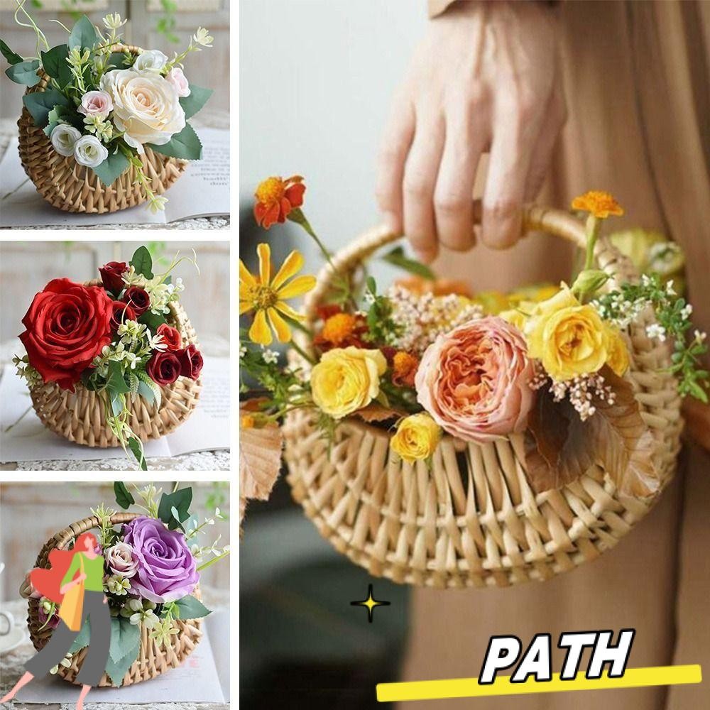 PA-HOME Flower Girl Baskets, Sturdy Yellow Flower Arrangement Basket ...