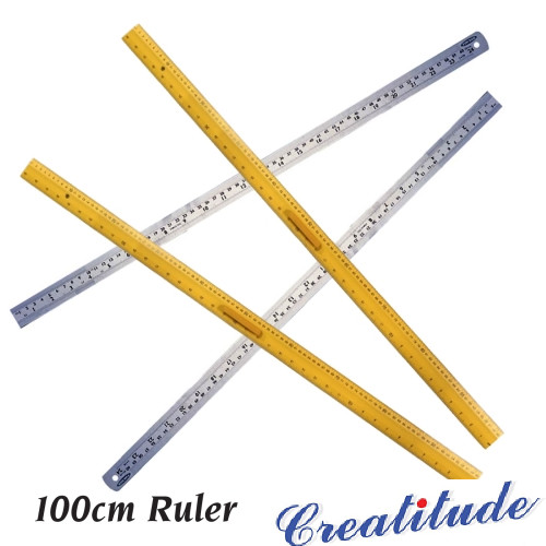 Long Ruler 100cm | 40 inch Metal Ruler Stainless Steel Ruler | 1 Meter Wood Ruler | Pembaris ...