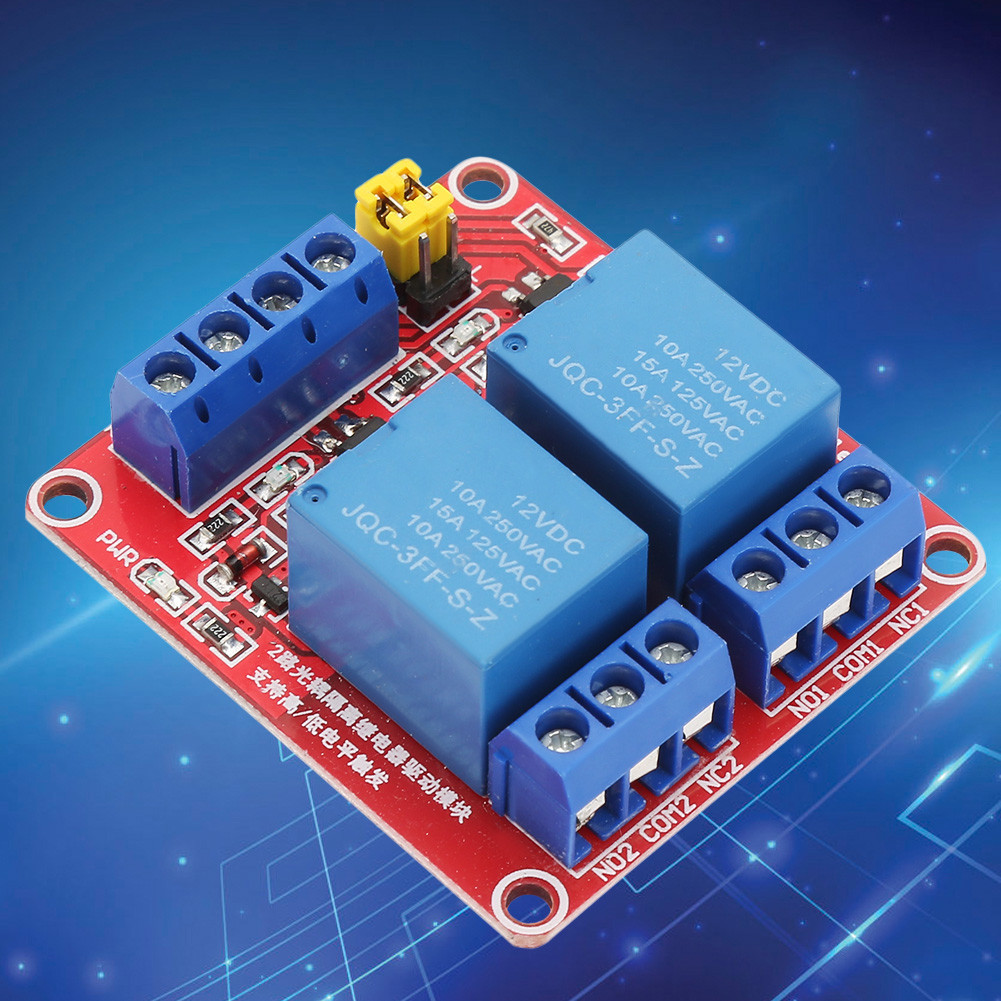 2 Channel Relay Module with Optocoupler High Low Level Trigger ...