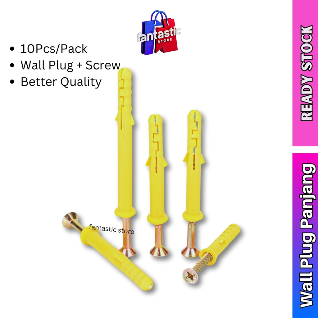 10Pcs High Quality Nylon Speed Wall Plug Nail PVC Anchor Wall Plug ...