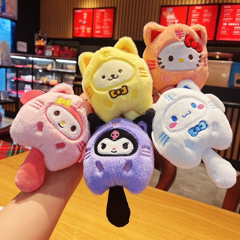 Cute Kawaii Plushie Key Ring Sanrio Kuromi Melody Cinnamoroll Plush Toy ...