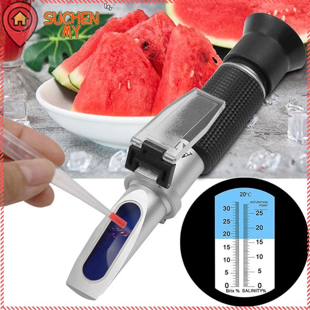 SUCHENMY Salinity Refractometer, Accurate Handheld Seawater Salinometer ...