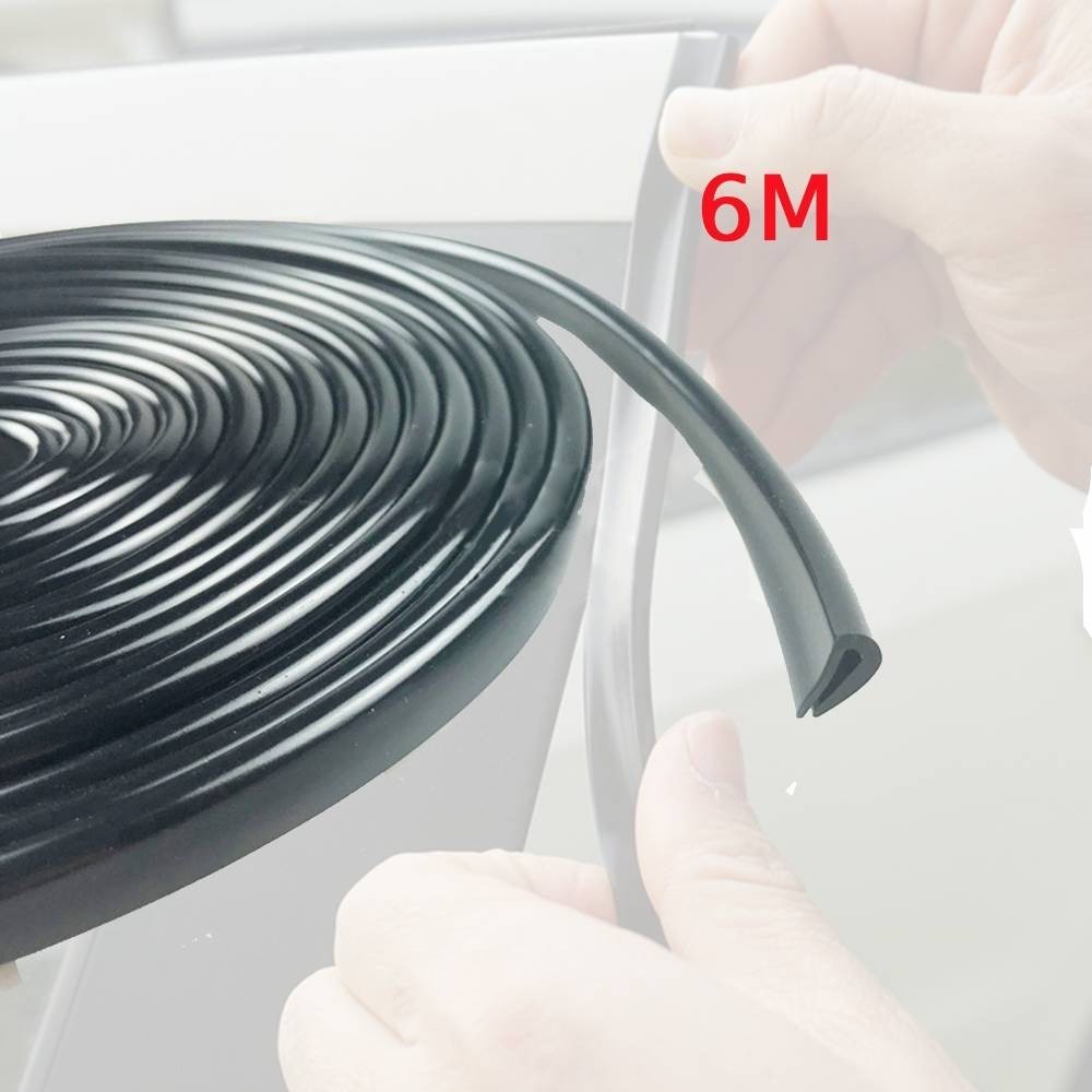 [COLORHM] 6M Black U-Shape Car Door Moulding Rubber Strip Trim Guard ...