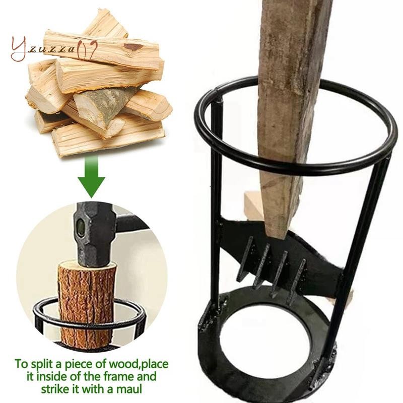 1 PCS Firewood Kindling Splitter Carbon, Heavy Duty Cast Steel Wood ...