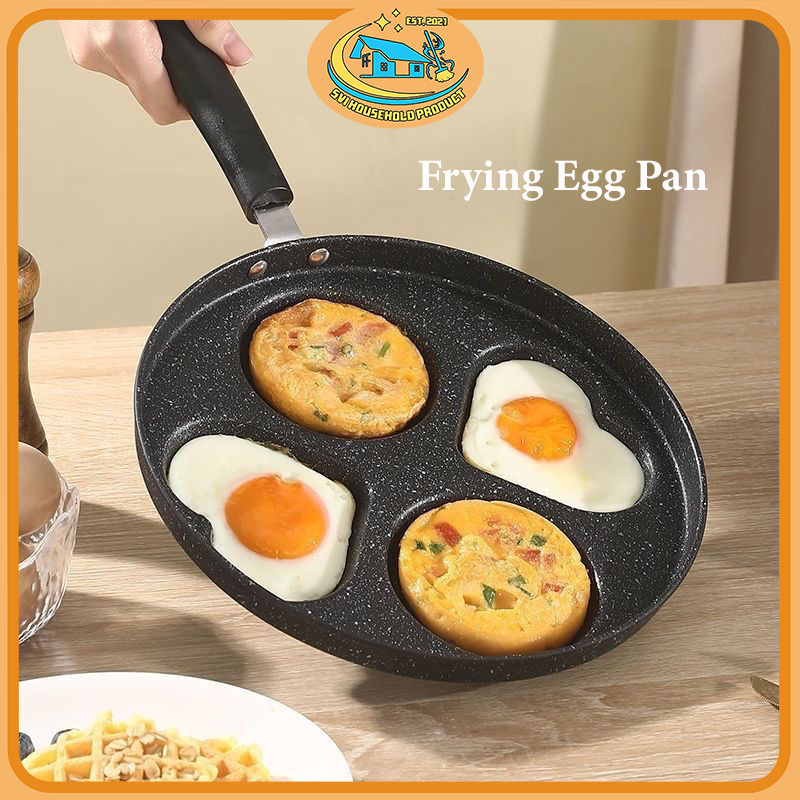 4 Holes Frying Pan Non Stick Egg Pans Pancake Omelette Maker Telur ...