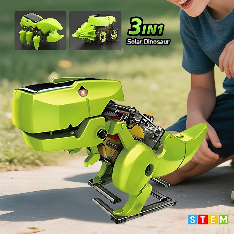 Assembled Robot Dinosaur 3-in-1 Solar Robot Set Educational Toys DIY ...