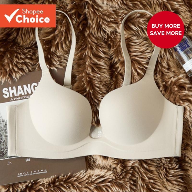 Seamless Underwear Women's Small Breasts Gathering Up Push-Up Breasts Thin Style No Steel Ring ...