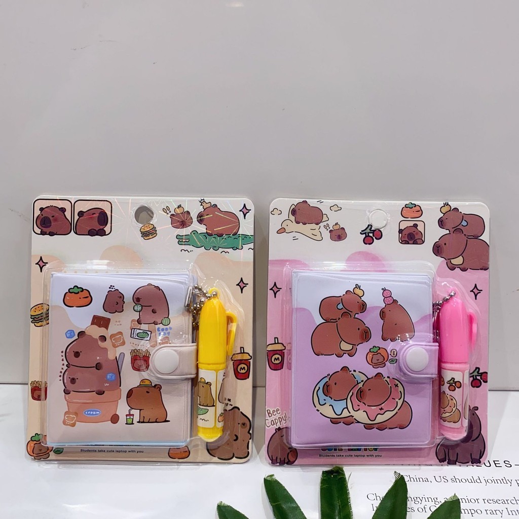 Hi5BABY 7*6cm Capybara Labubu Student Cute Mini Pocket Notepad and Pen ...