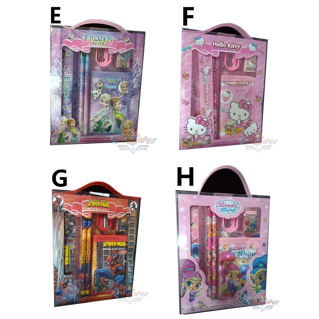 MY[R-110] Cartoon Kitty Mcqueen Spider Kids Wallet with Stationary Set ...