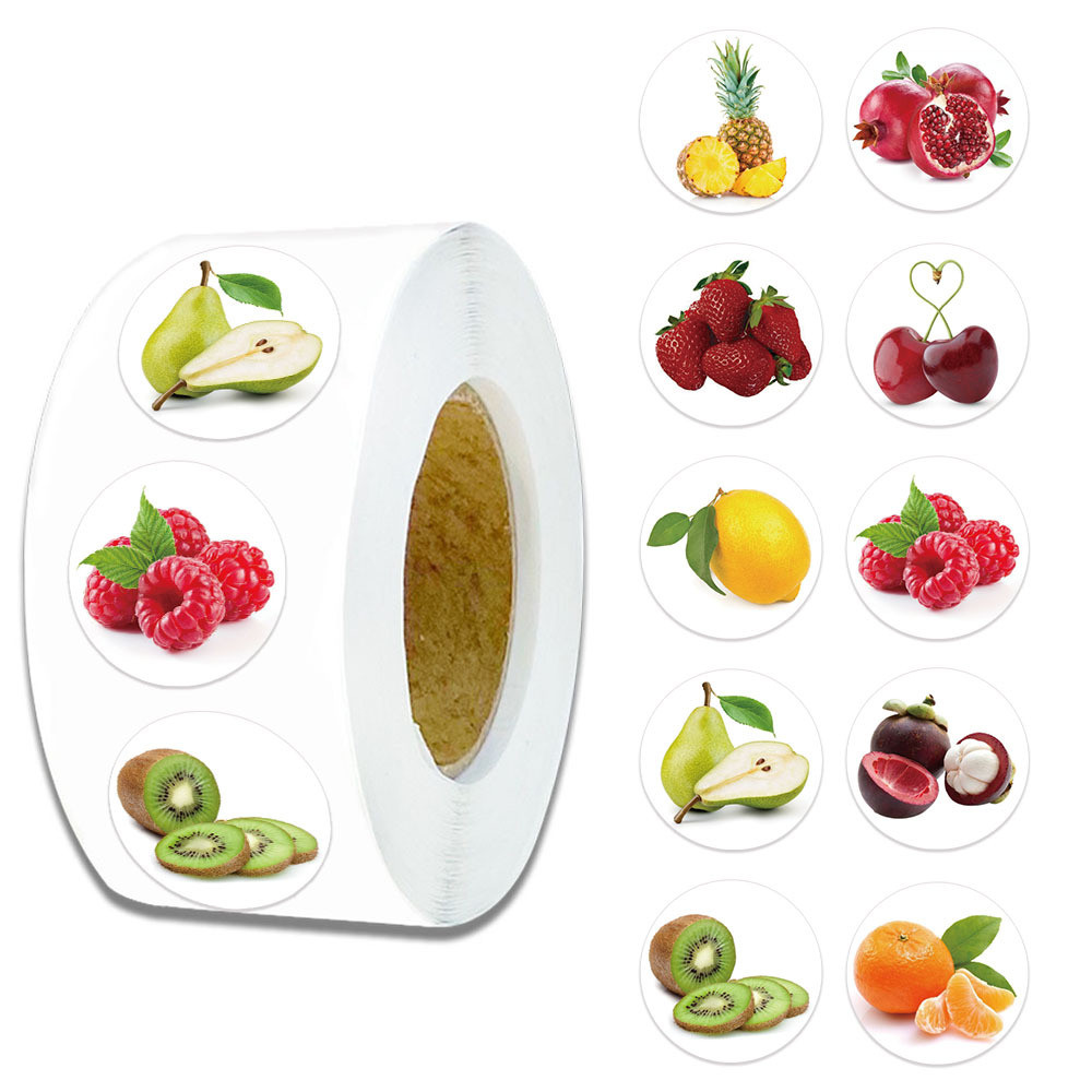500 pcs 10 images Fruits Stickers Roll/Stickers Tape | Shopee Malaysia
