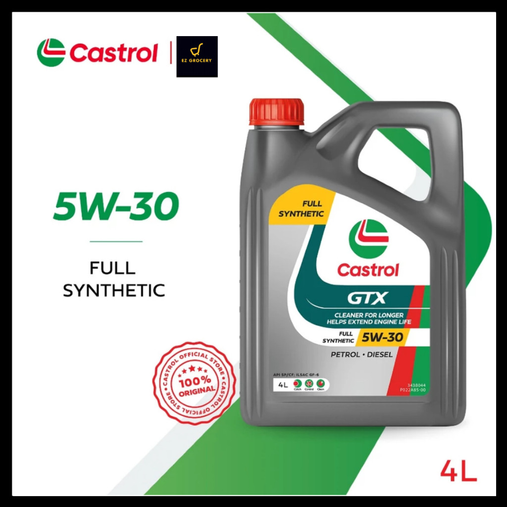Minyak Enjin Castrol GTX 5W-30 (4L) Full Synthetic Engine Oil API SP ...
