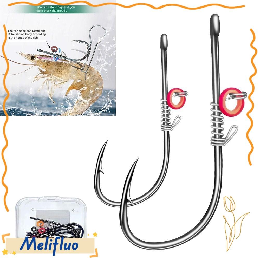 MELIFLUO 10pcs Live Shrimp Bait Hooks, Pickerel Wacky Weedless Worm ...