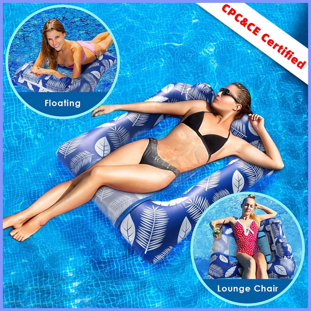 Swimming Pool Floats Thickened Portable Water Hammock Pool Float Inflatable Float 4-in-1 ...