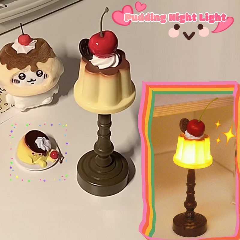 Retro Pudding Night Light Bedroom Decoration High-value Table Lamp Cute ...