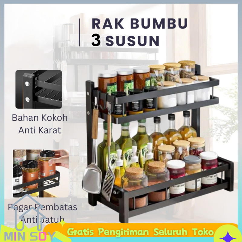 3 Tier Kitchen Multi-Purpose Spice Rack / Spice Rack / Kitchen Spice ...
