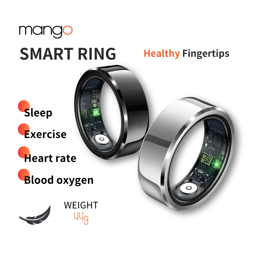 Smart Ring-Heart Rate Blood Oxygen Sleep Monitoring Tracking Ring IP68 ...