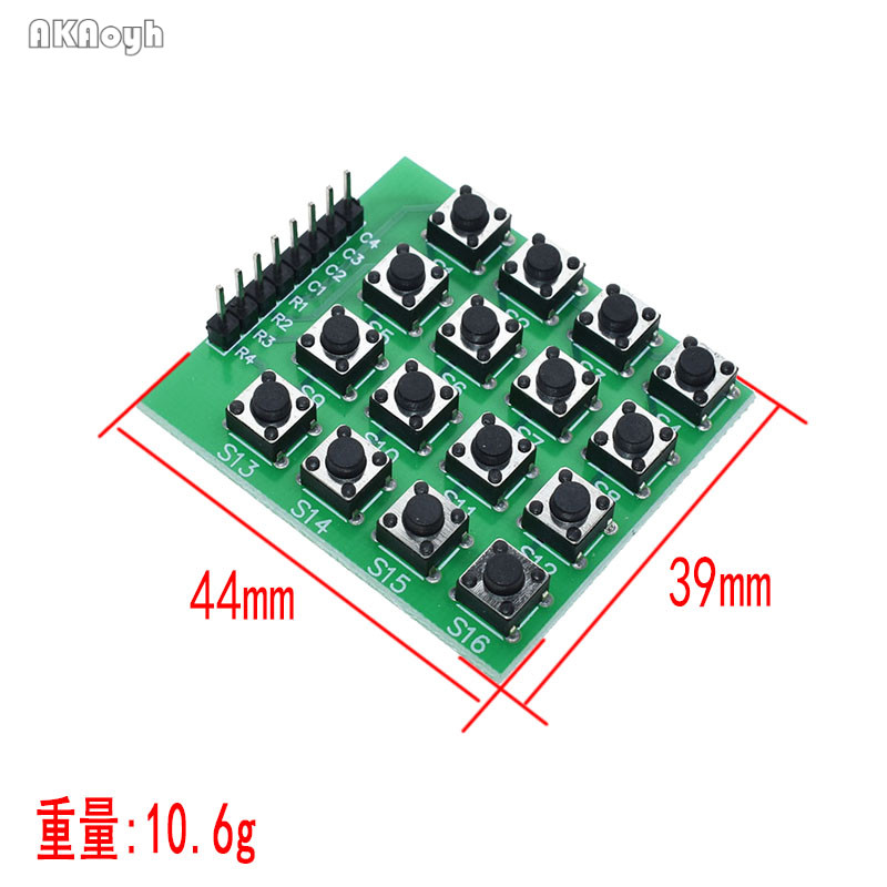 Micro Switch In-Line Button 4X4 Matrix Keyboard 16 Button Microcontroller External Expansion ...