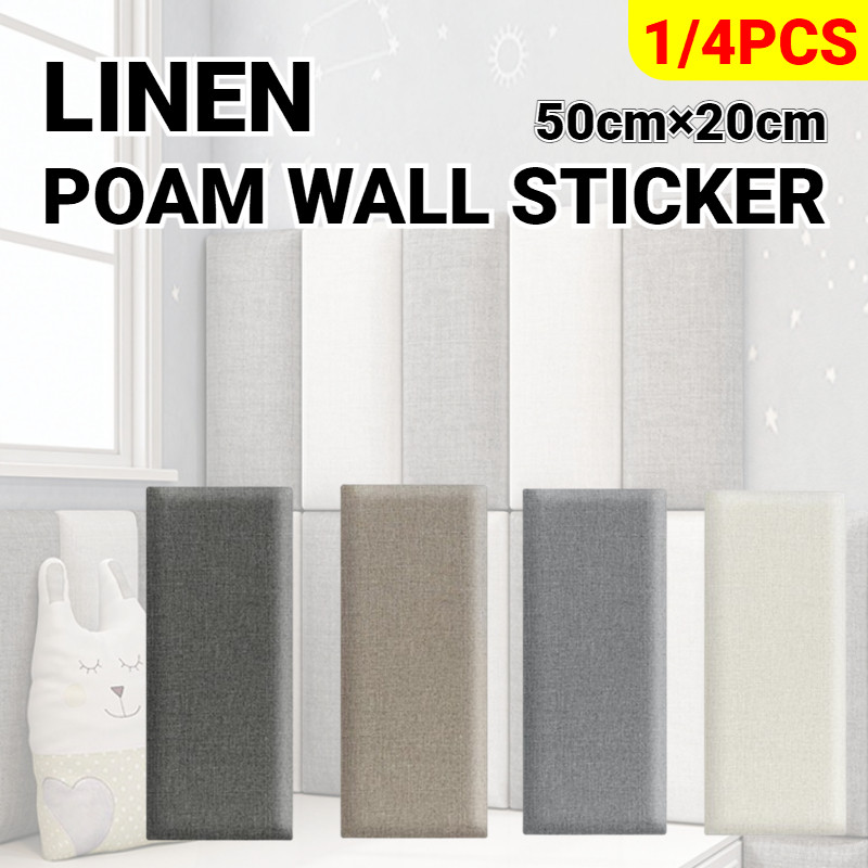 1/4Pcs Bed Headboard 3D Wall Anti-collision Head Board Stickers Head ...