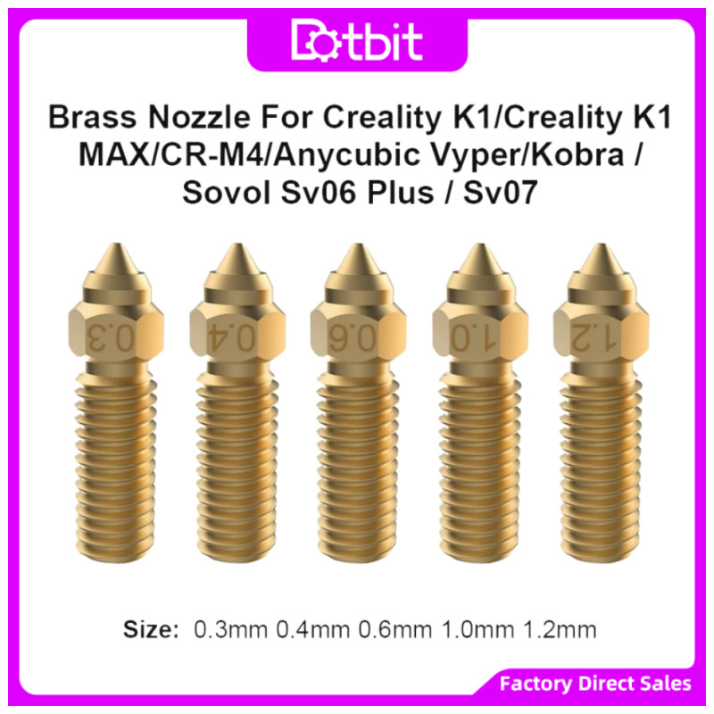 Dotbit High Speed Nozzle Brass 3D Printer Nozzles for Creality K1/ K1Max / Anycubic Vyper/Kobra ...