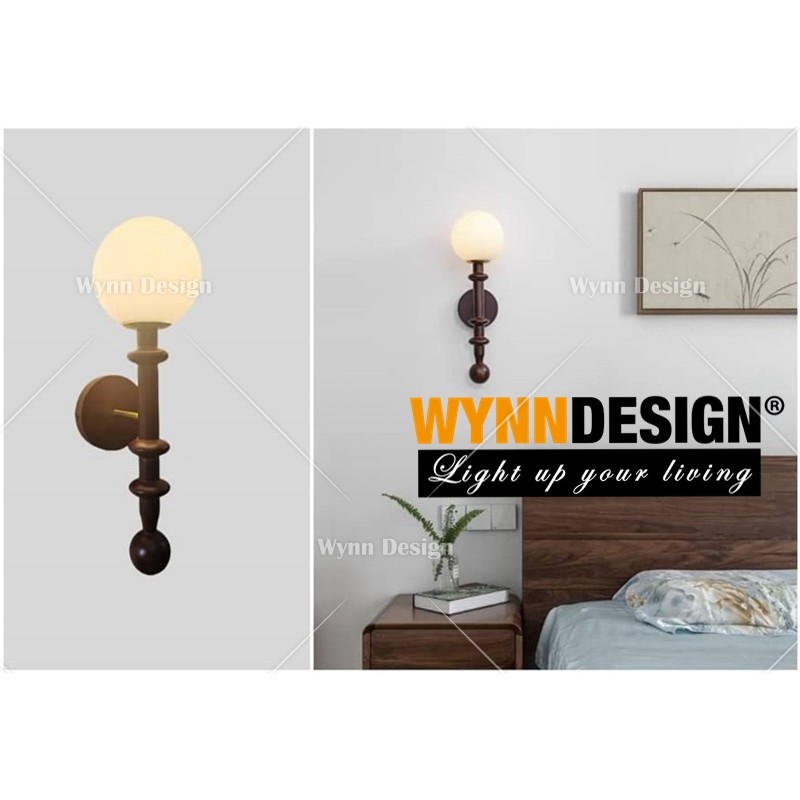 Wynn Design Wall Light Set with LED Bulb Classic Wood Style Wall Lamp ...