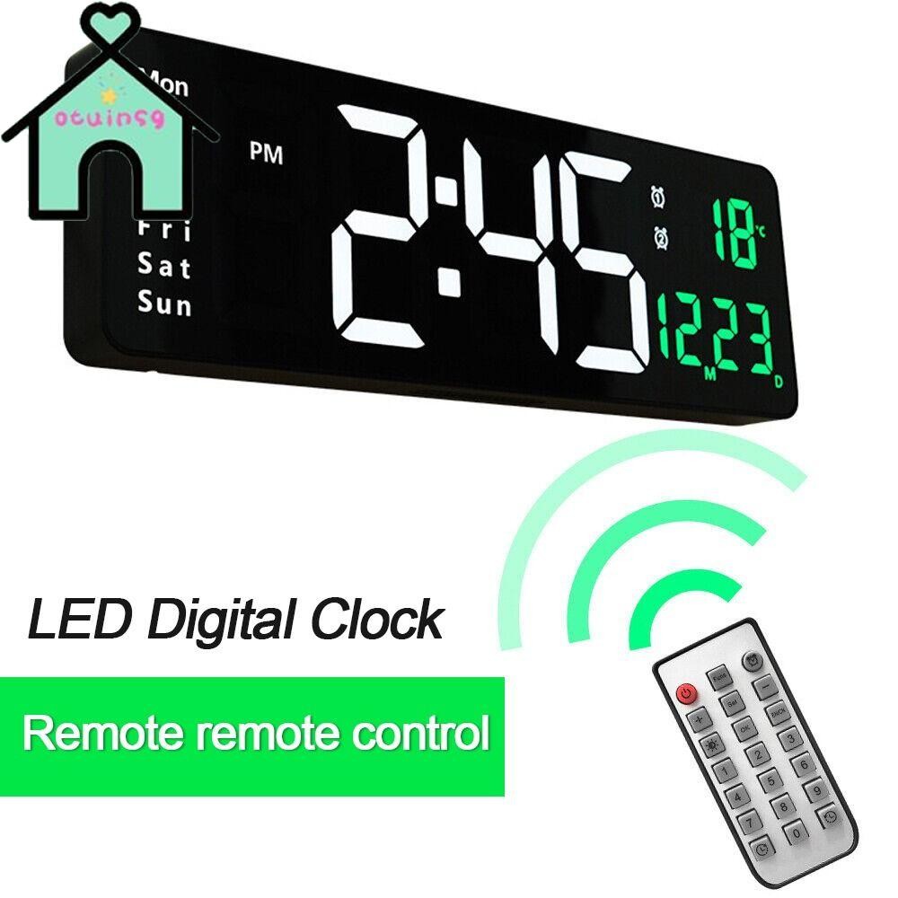OTUINSG LED Digital Wall Clocks Electronic Wall Mounted Adjustable ...