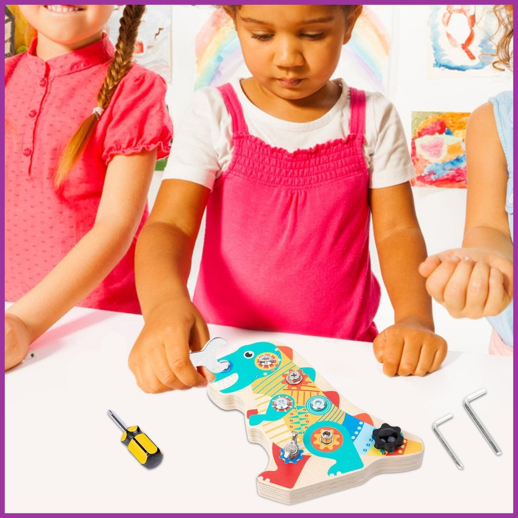 Toddler Screwdriver Toy Set Montessori Dinosaur Screwdriver Board ...