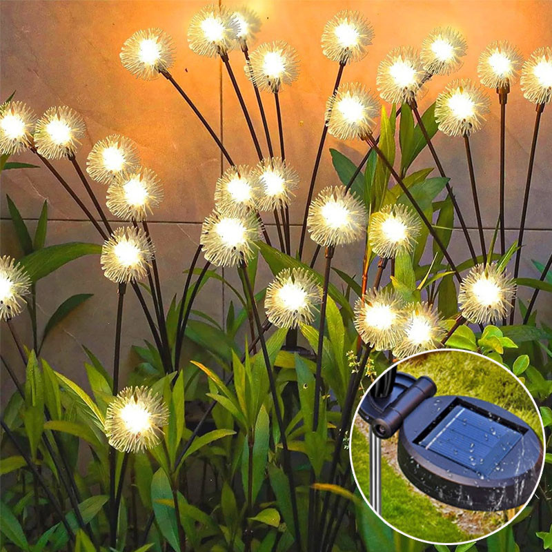 6/8/10LED Solar Dandelion Lights Outdoor Landscape Lighting for Pathway ...