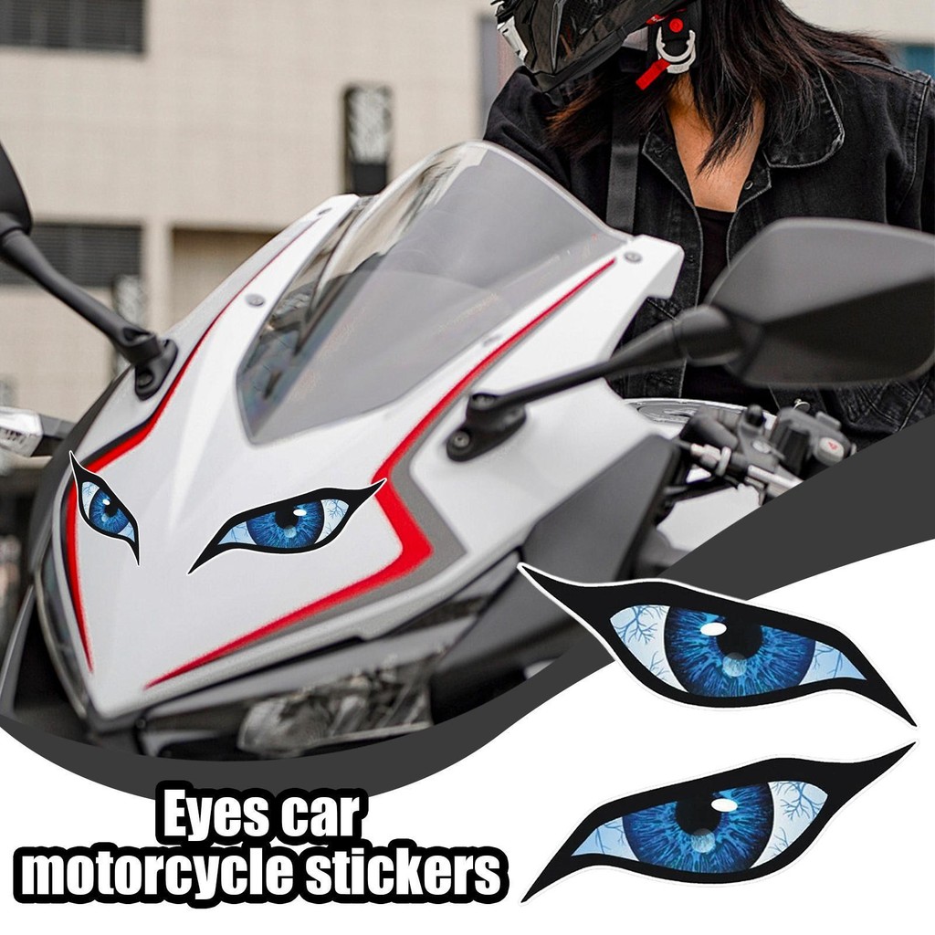 Reflective Demon Eyes Motorcycle Sticker Funny Stickers Cartoon Eyes ...