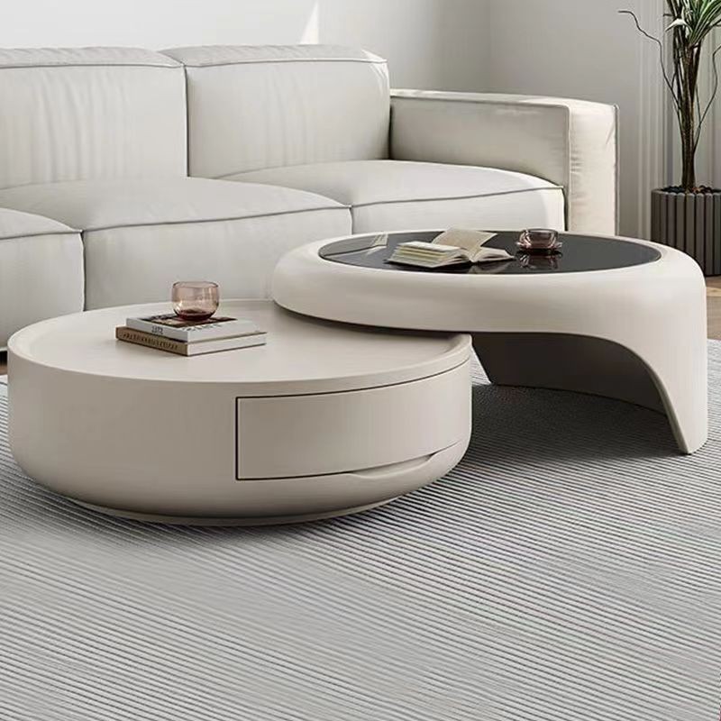 [QING] Round Combination Coffee Table Household Living Room Table ...