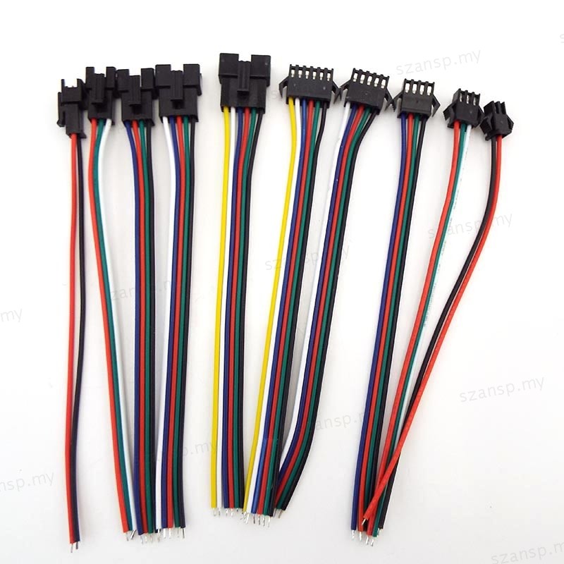 10 pairs SM JST Male To Female 2P 3P 4P 5P 6P Connector Power Supply ...