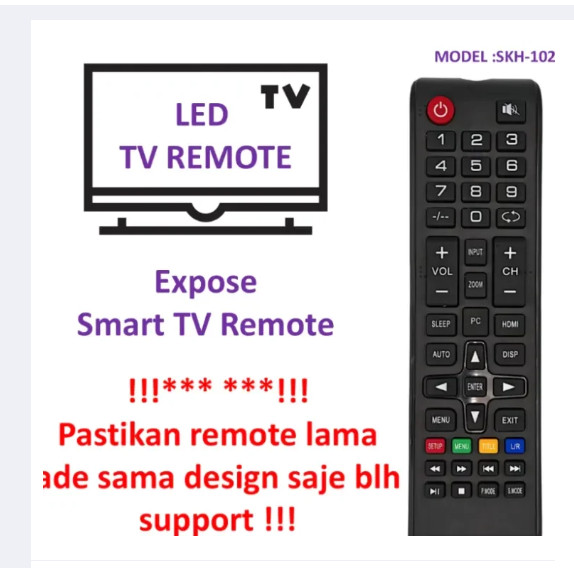 Multi Brand Expose LED TV Remote Control SKH-102 Remote TV Expose Multi ...