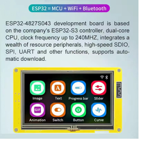 Esp32-s3 LVGL HMI 7 inch LCD Graphic FLASH 16MB PSRAM 8MB Touch Screen | Shopee Malaysia