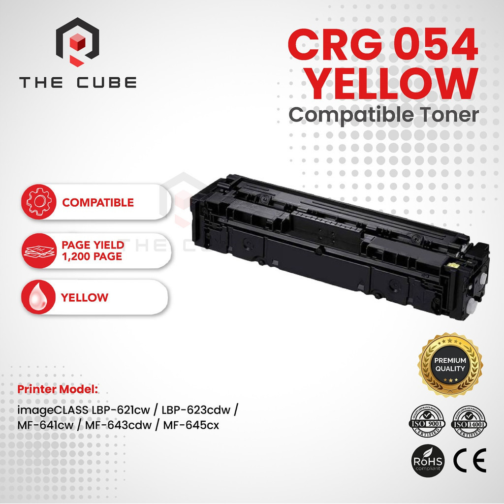Compatible Canon 054 YELLOW Toner for MF 643Cdw MF 645Cx MF-645cx LBP ...