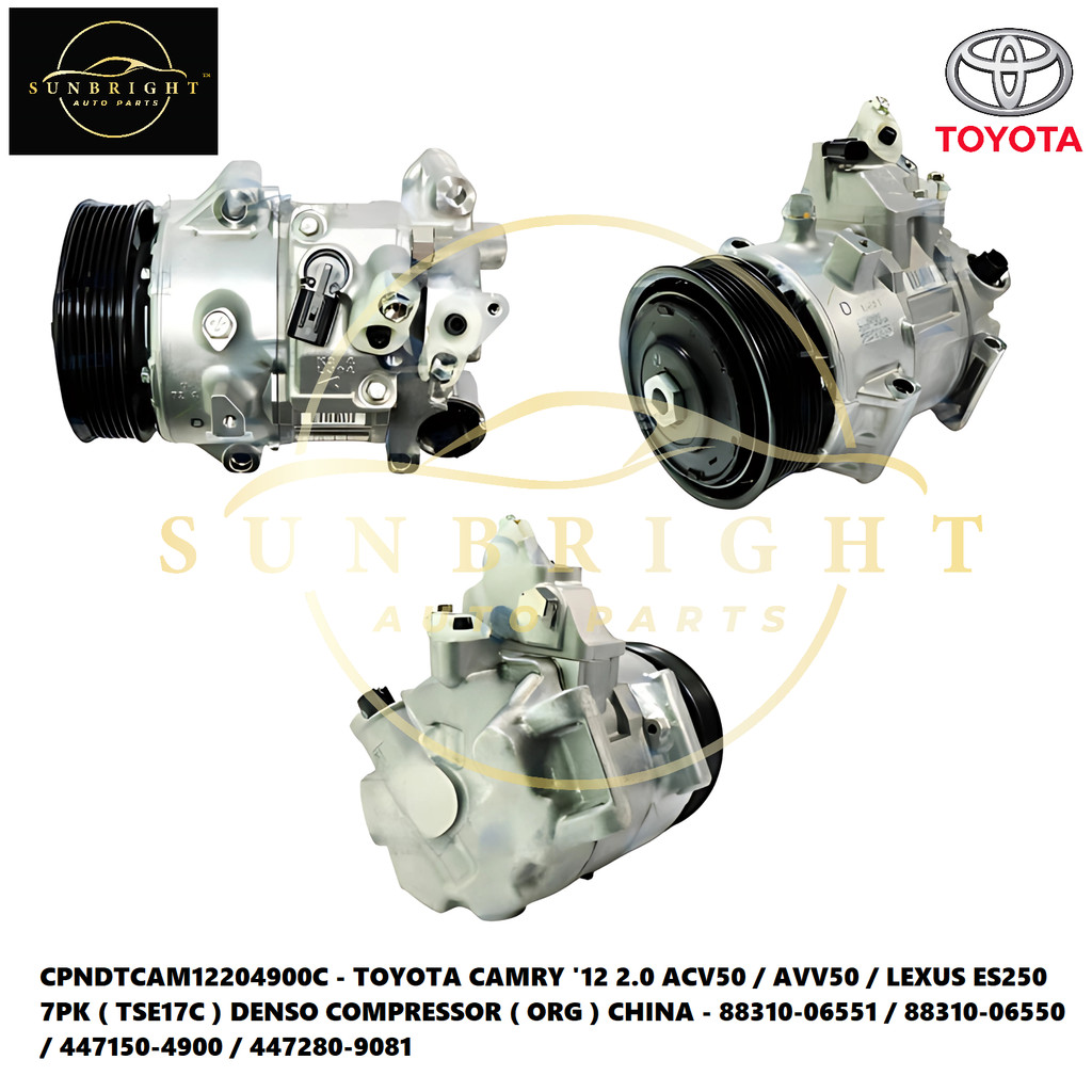 TOYOTA CAMRY '12 2.0 ACV50 / AVV50 / LEXUS ES250 7PK ( TSE17C ) DENSO COMPRESSOR ( ORG ...