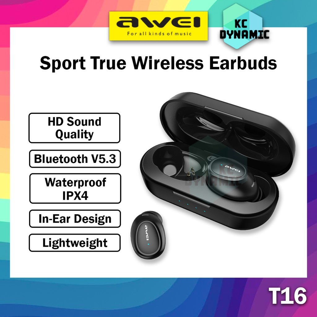 Awei T16 Sport True Wireless Earbuds Sport Earbuds Earphone Mini ...