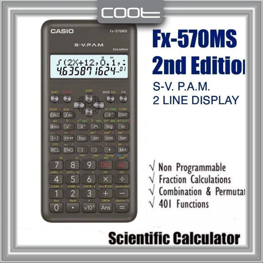 《2nd Edition 》Casio Calculator 570ms Calculator Scientific Calculator ...