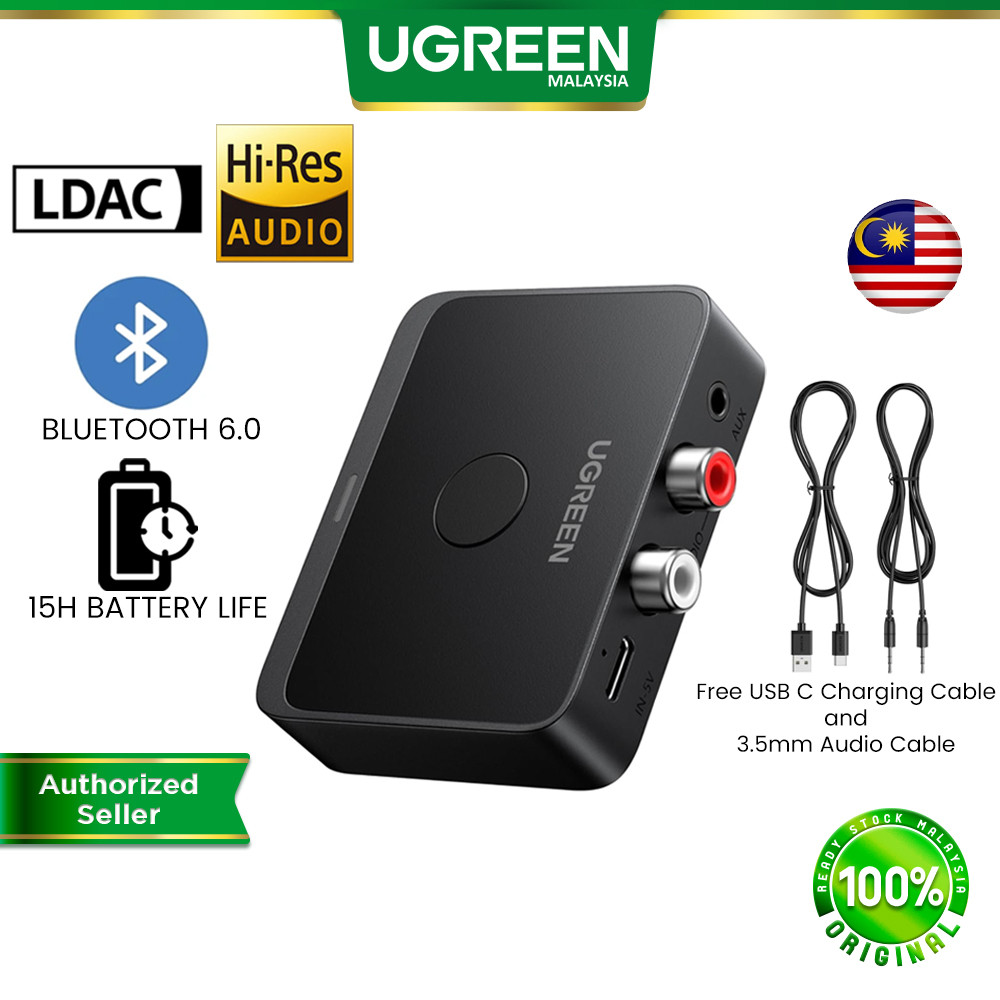 UGREEN Bluetooth 6.0 Receiver Audio Adapter LDAC Hi-Res Dual Connection ...