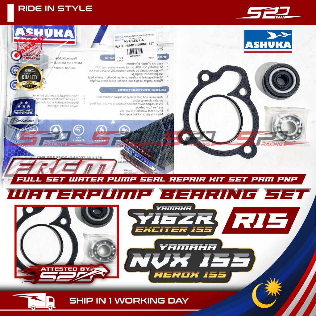 Waterpump Bearing Set ASHUKA YAMAHA Y16 NVX R15 Y16ZR EXCITER 155 AEROX ...