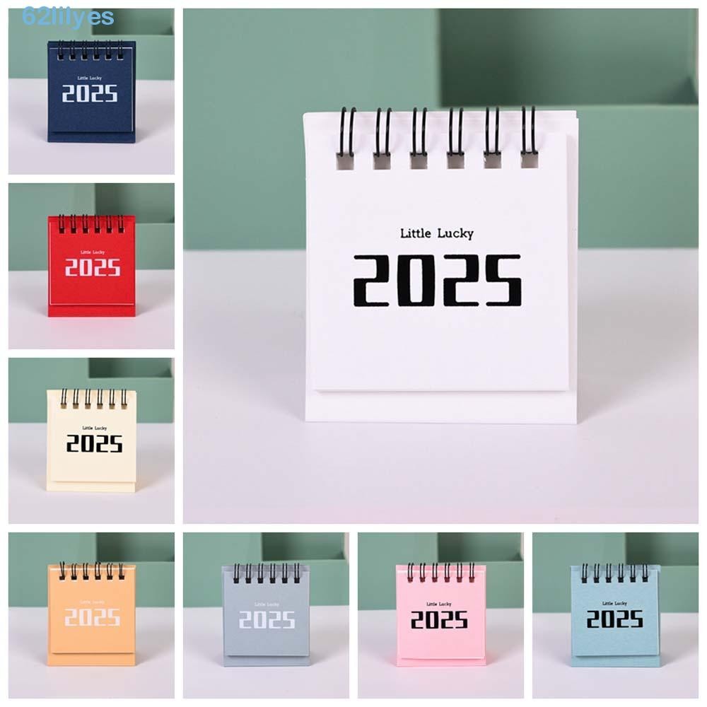 LILYES Desktop Calendar, Coil Standing Flip Agenda Organizer 2024 2025 ...