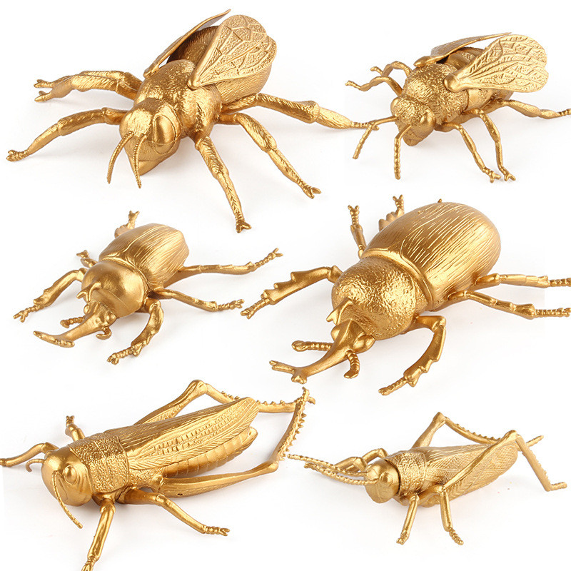 New Product Simulation Insect Animal Model Gold Version Mini Stag ...