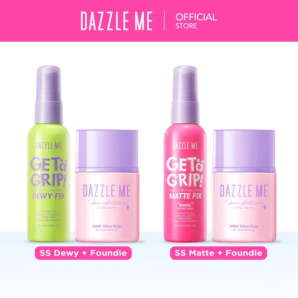 DAZZLE ME Beauty Lock Makeup Setting Set | Day by Day Foundation Full ...