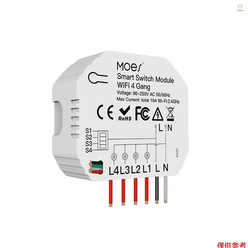 4 Gang Wi-Fi Switch Module Wi-Fi Intelligent Light Switch Voice Control ...