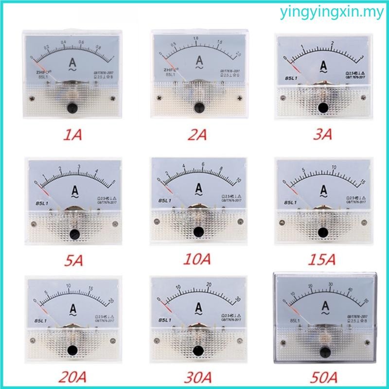 YIN AC Panel Meter Analog Panel Ammeter Dial Current Gauge Pointer ...