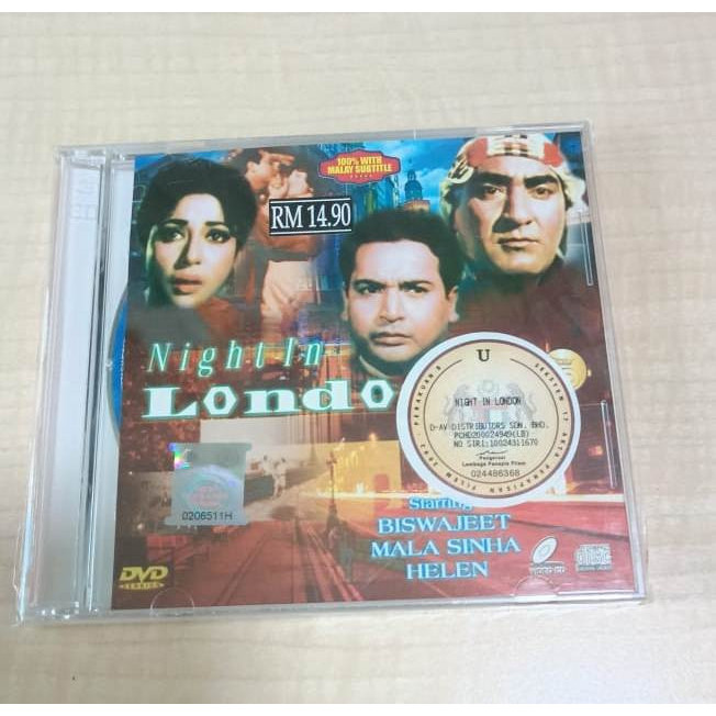 Night in London Bollywood Hindi Movie Original VCD 1967 Film Biswajeet ...