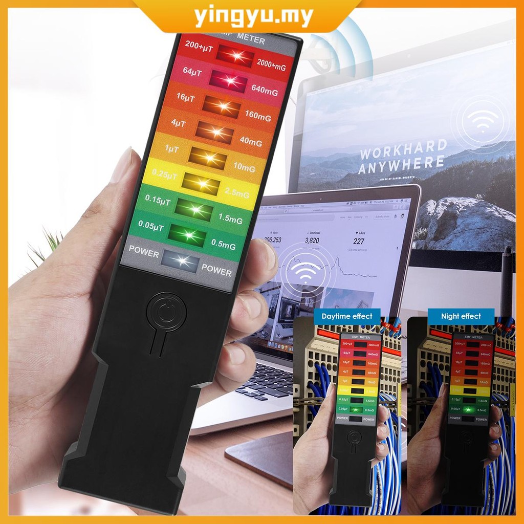 Electromagnetic Radiation Detector Handheld EMF Reader Battery Operated ...